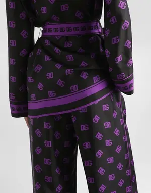 Dolce & Gabbana Dg Logo Silk Vanity Pants