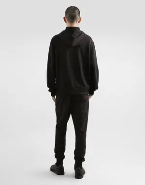 Dolce & Gabbana Cotton Hoodie With Heraldic Patch - Black