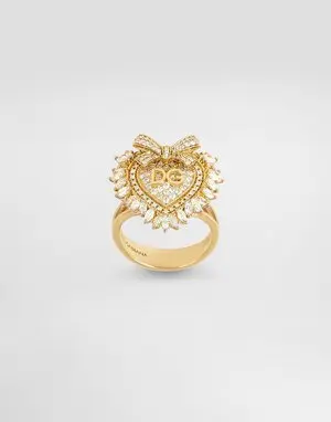 Dolce & Gabbana 18k Yellow And Diamond Devotion Ring - Gold