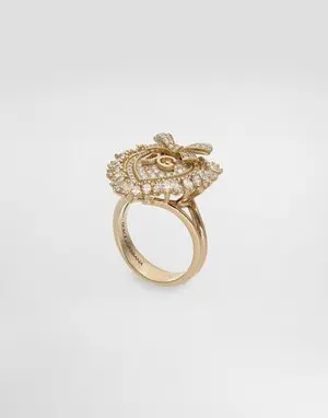 Dolce & Gabbana 18k Yellow And Diamond Devotion Ring