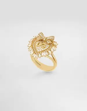Dolce & Gabbana 18k Yellow And Diamond Devotion Ring