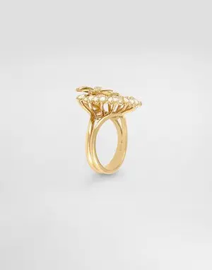Dolce & Gabbana 18k Yellow And Diamond Devotion Ring