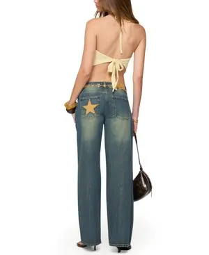 EDIKTED Alana Floral Handkerchief Halter Top