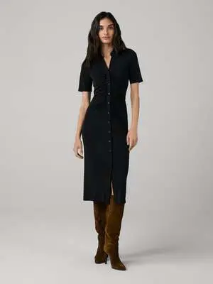 Diane Von Furstenberg Button Detailed Day Dresses