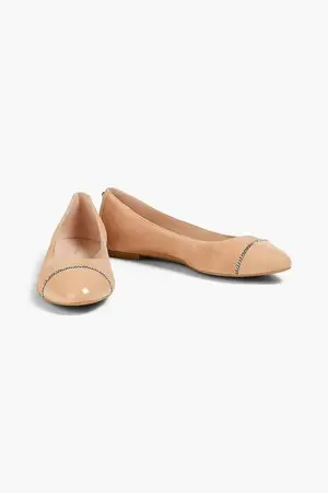 STUART WEITZMAN Milla Chain-embellished Ballet Flats