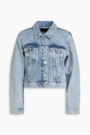 Maje Crystal-embellished Denim Trucker Jacket