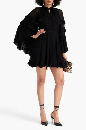 Alice + Olivia Adaline Ruffled Georgette Mini Dress