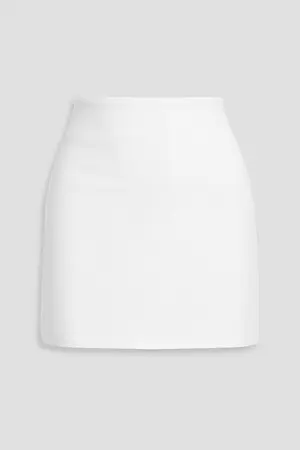 Veronica Beard Crepe Mini Skirt With Satin Trims - Off-white
