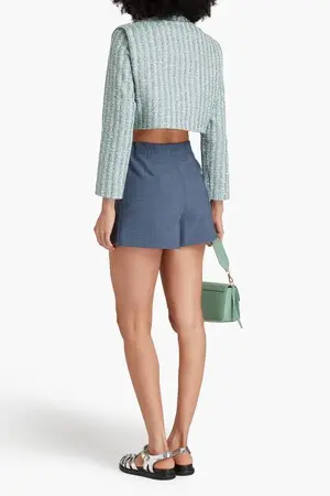 Maje Cropped Metallic Tweed Jacket