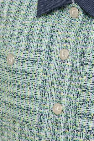 Maje Cropped Metallic Tweed Jacket