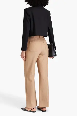 Maje Cropped Double-breasted Twill Blazer