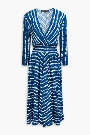 Maje Wrap-effect Tie-dyed Midi Dress