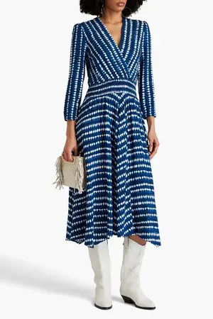 Maje Wrap-effect Tie-dyed Midi Dress