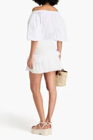 Maje Ruffled Cotton Mini Skirt