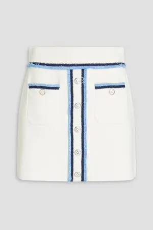 Maje Embellished Frayed Mini Skirt