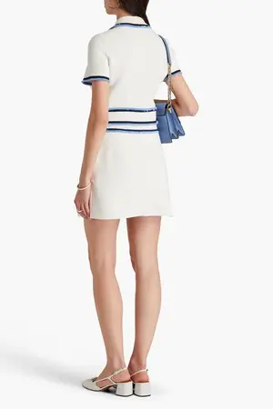 Maje Embellished Frayed Mini Skirt