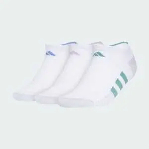 Adidas Cushioned No-show Socks 3 Pairs - White / Blue / Powder Teal
