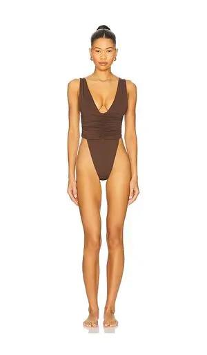 RIOT SWIM Echo One Piece Swimsuit - Chocolate