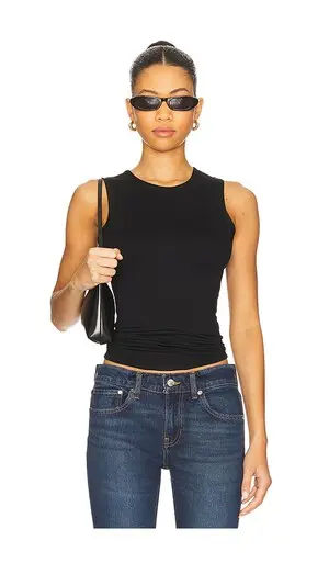 Eterne Sleeveless Crewneck Soft Jersey Top