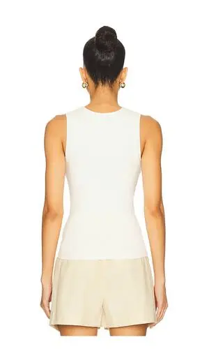 Eterne Sleeveless Crewneck Soft Jersey Top