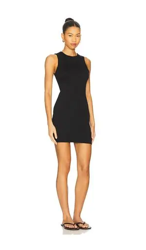 Eterne Sleeveless Crewneck Soft Jersey Mini Dress - Black