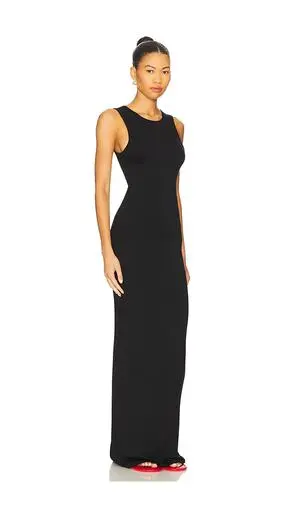 Eterne Sleeveless Crewneck Soft Jersey Maxi Dress