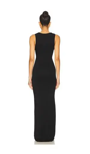 Eterne Sleeveless Crewneck Soft Jersey Maxi Dress