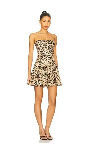 Agua Bendita Strapless Leopard Print Mini Dress - Multicolor