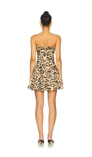 Agua Bendita Strapless Leopard Print Mini Dress - Multicolor