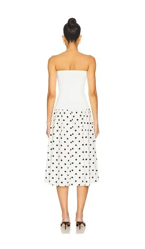 WeWoreWhat Ribbed Cotton Midi Dress - White Multi