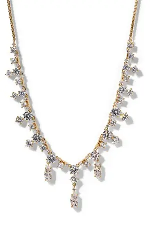Nadri Everleigh Cubic Zirconia Frontal Necklace - Gold