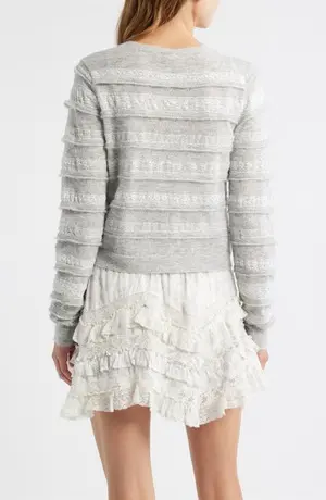 LoveShackFancy Claralise Lace Accent Cardigan