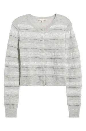 LoveShackFancy Claralise Lace Accent Cardigan