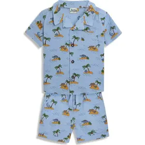 JOJO MAMAN BEBE Printed Shirt And Shorts Set - Blue