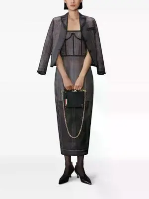 Thom Browne Striped Organza Pencil Skirt