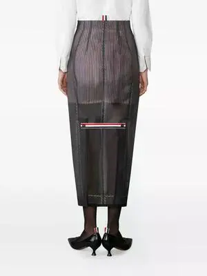 Thom Browne Striped Organza Pencil Skirt
