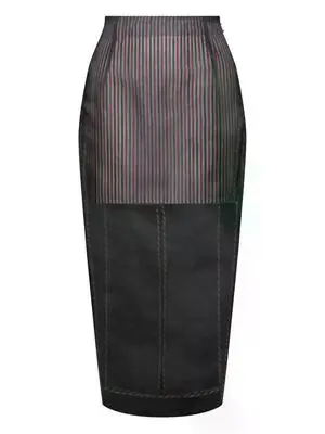 Thom Browne Striped Organza Pencil Skirt