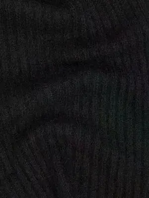 Karl Lagerfeld Ribbed Ikon-detail Scarf - Black