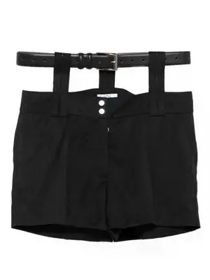 VESTIAIRE D'UN OISEAU LIBRE Belted Wool Shorts - Black