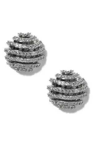 Nadri Pisa Stud Earrings - Rhodium