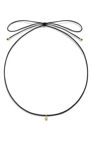 Monica Vinader Pear Lab Grown Diamond Pendant Cord Necklace - 18ct Gold Vermeil/lab Dia