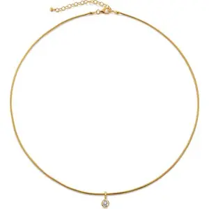 Monica Vinader Pear-shaped Lab Grown Diamond Pendant Snake Chain Necklace - 18ct Gold Vermeil/lab Dia