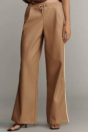 BISHOP + YOUNG Faux Leather Wide-leg Track Pants