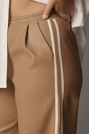 BISHOP + YOUNG Faux Leather Wide-leg Track Pants