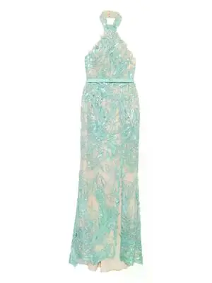 SAIID KOBEISY Embroidered Halterneck Gown