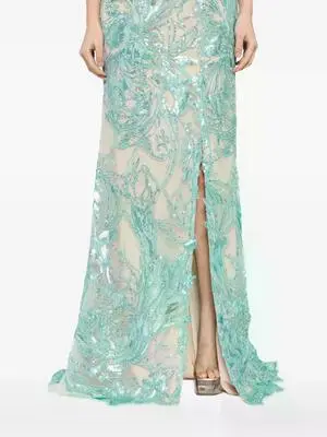 SAIID KOBEISY Embroidered Halterneck Gown