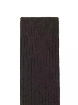 LANVIN Ribbed-knit Mid-calf Socks - Brown