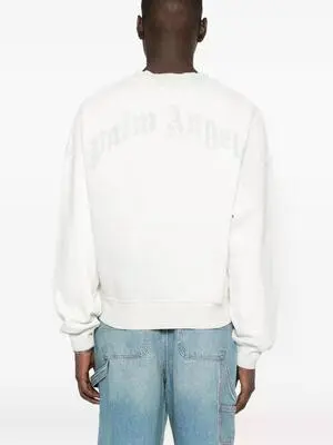 Palm Angels Crew-neck Cotton Sweatshirt - White