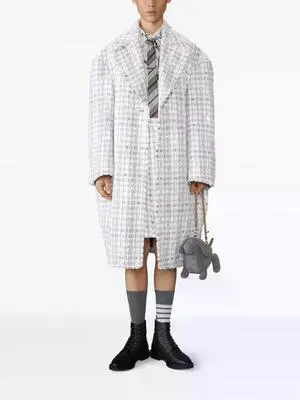 Thom Browne Gingham-check Pleated Tweed Skirt