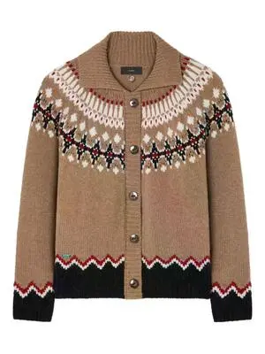 Alanui Fair-isle Wool Cardigan - Brown